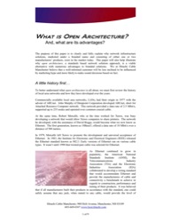 What is Open Architecture--what are the benefits?