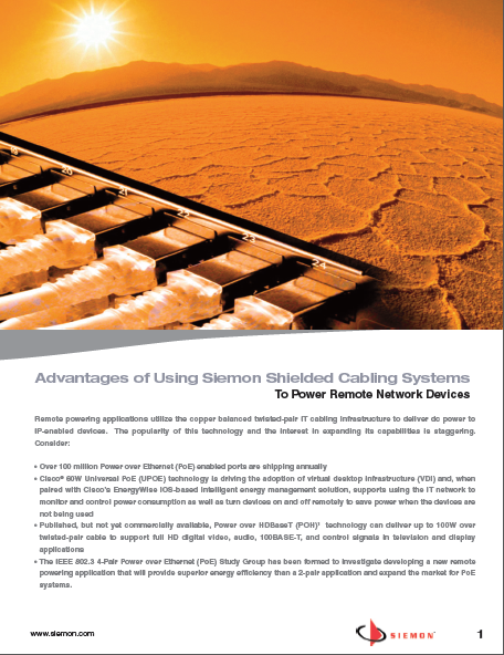 Siemon Shielded Cabling Systems Advantages Whitepaper