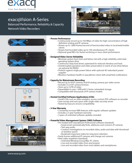 exacqVision A-Series Hybrid Servers