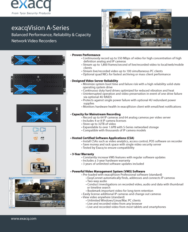 exacqVision A-Series Hybrid Servers