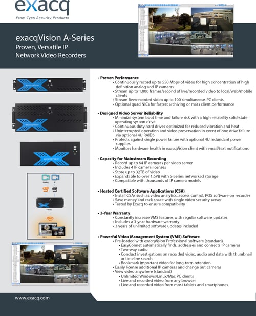 Introducing A-Series Video Recorders from exacqVision