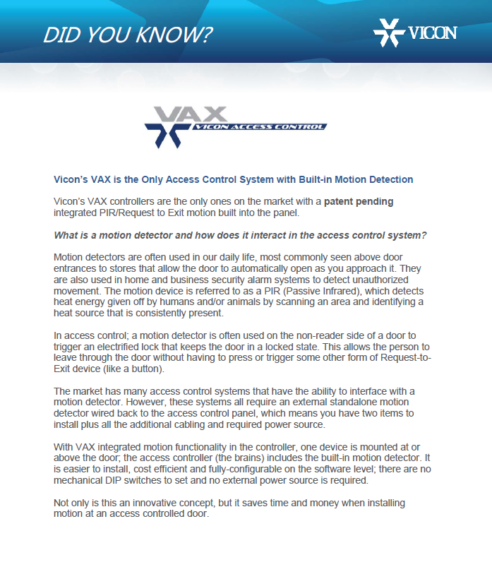 Vicon Access Control